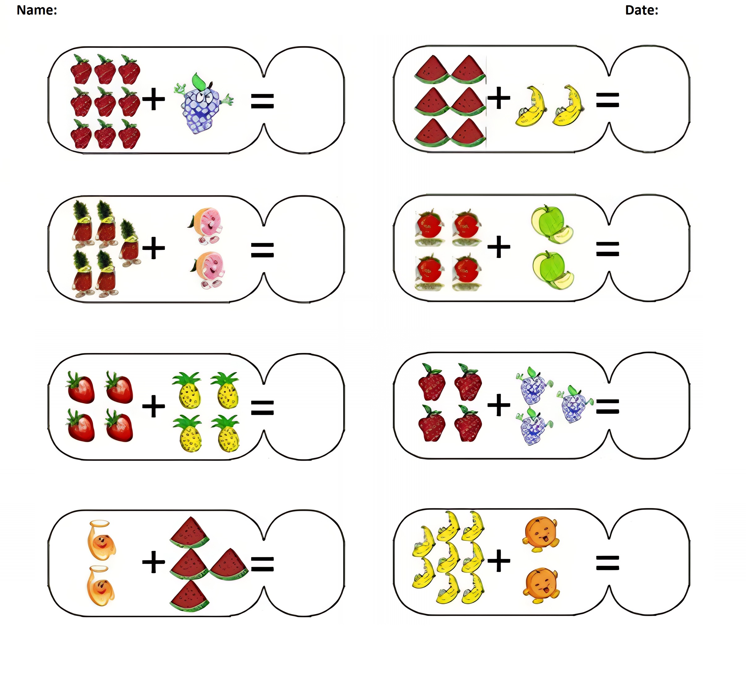 Addition Worksheets Activities Preschool Free Printable - Preschool ...
